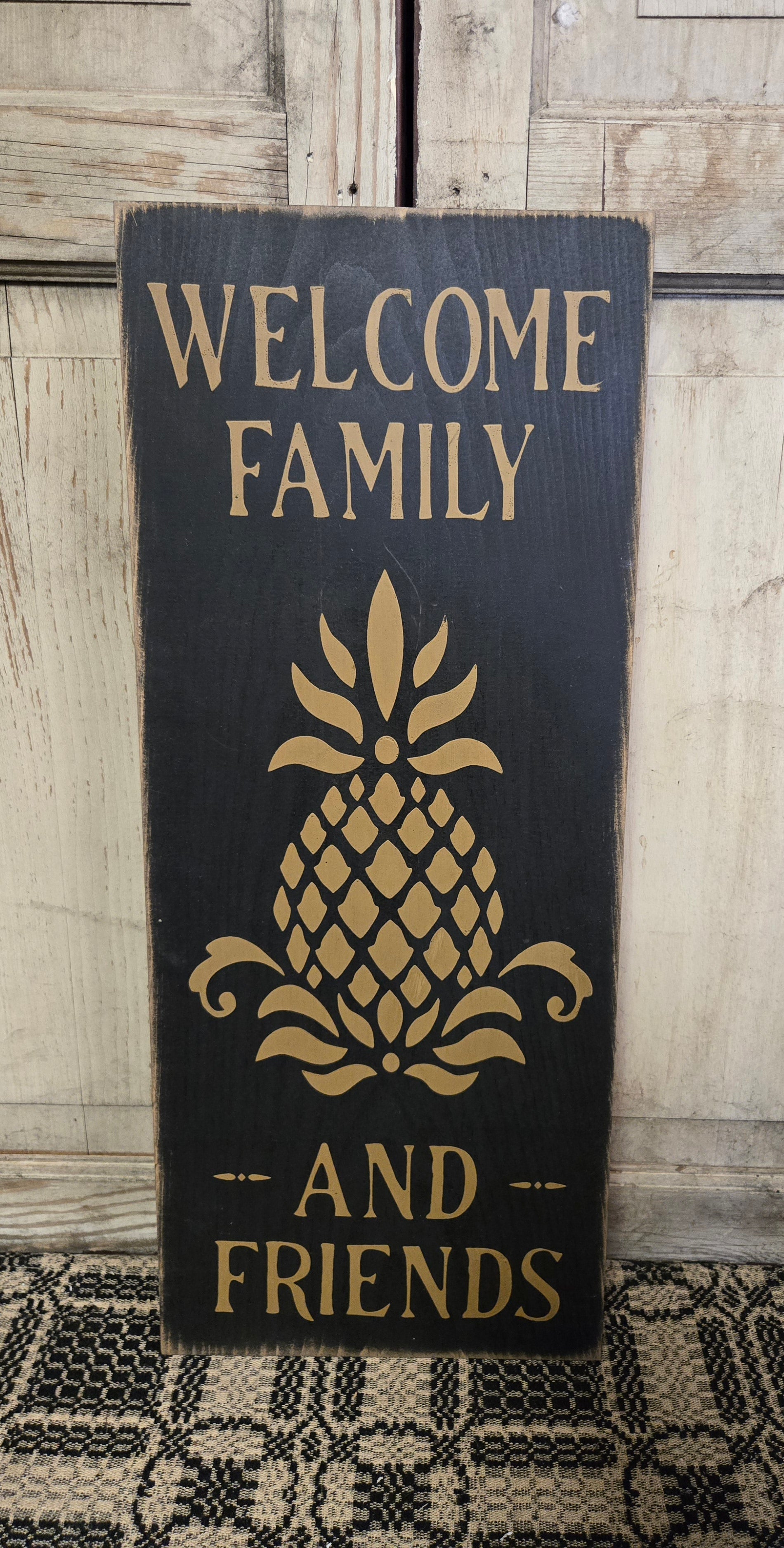 Welcome Family and Friends Wood Sign - Black – The Tin Bin