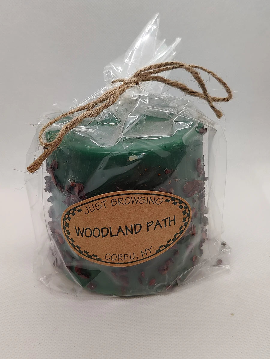 Woodland Path Pillar Candle 3 x 3 – The Tin Bin