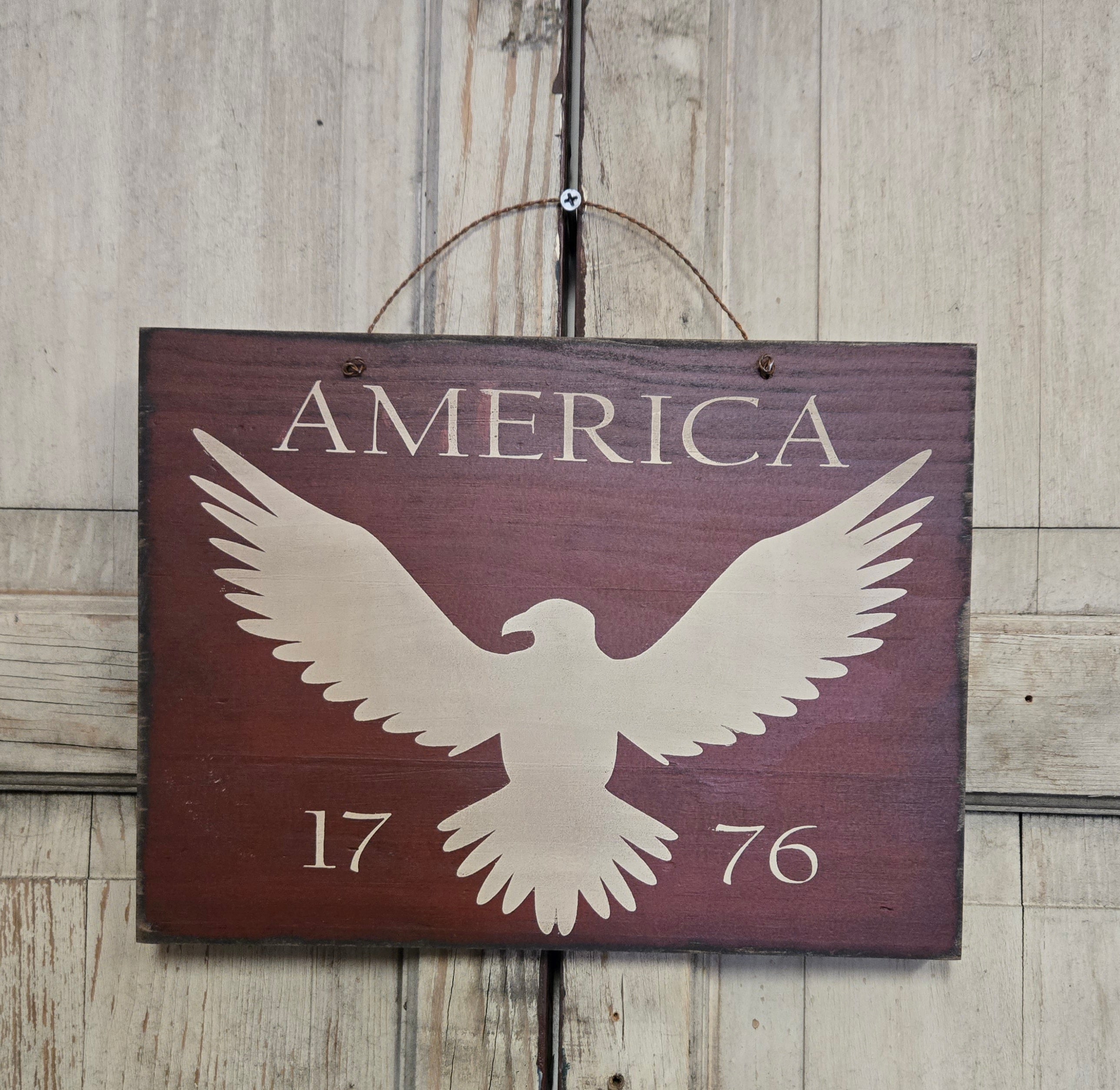 America 1776 Primitive Wood Sign – The Tin Bin