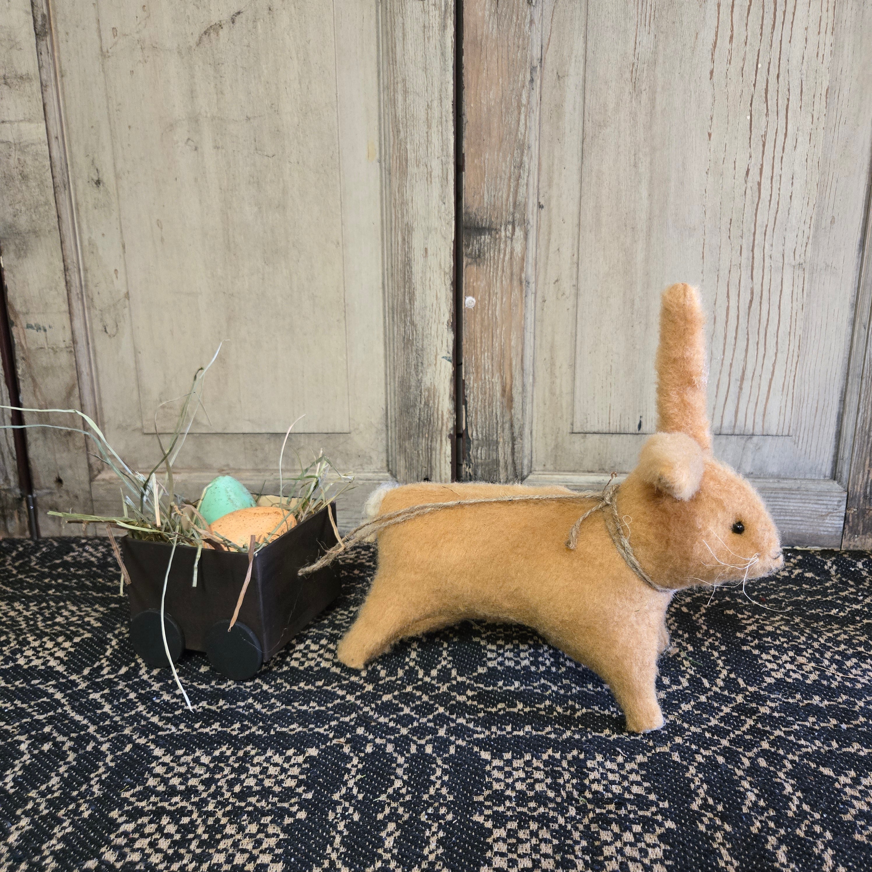 Bunny Pulling Brown Cart of Easter Eggs – The Tin Bin