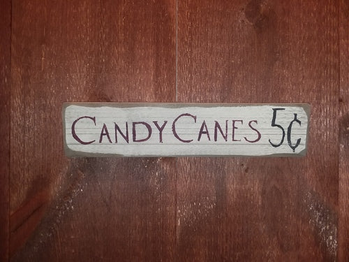 Candy Canes 5 Cents Wooden Sign – The Tin Bin