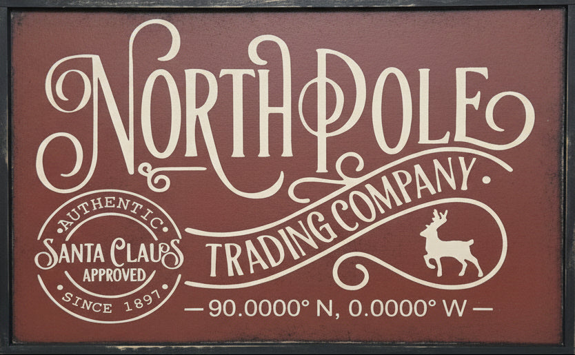 North Pole Trading Company Wood Sign – The Tin Bin