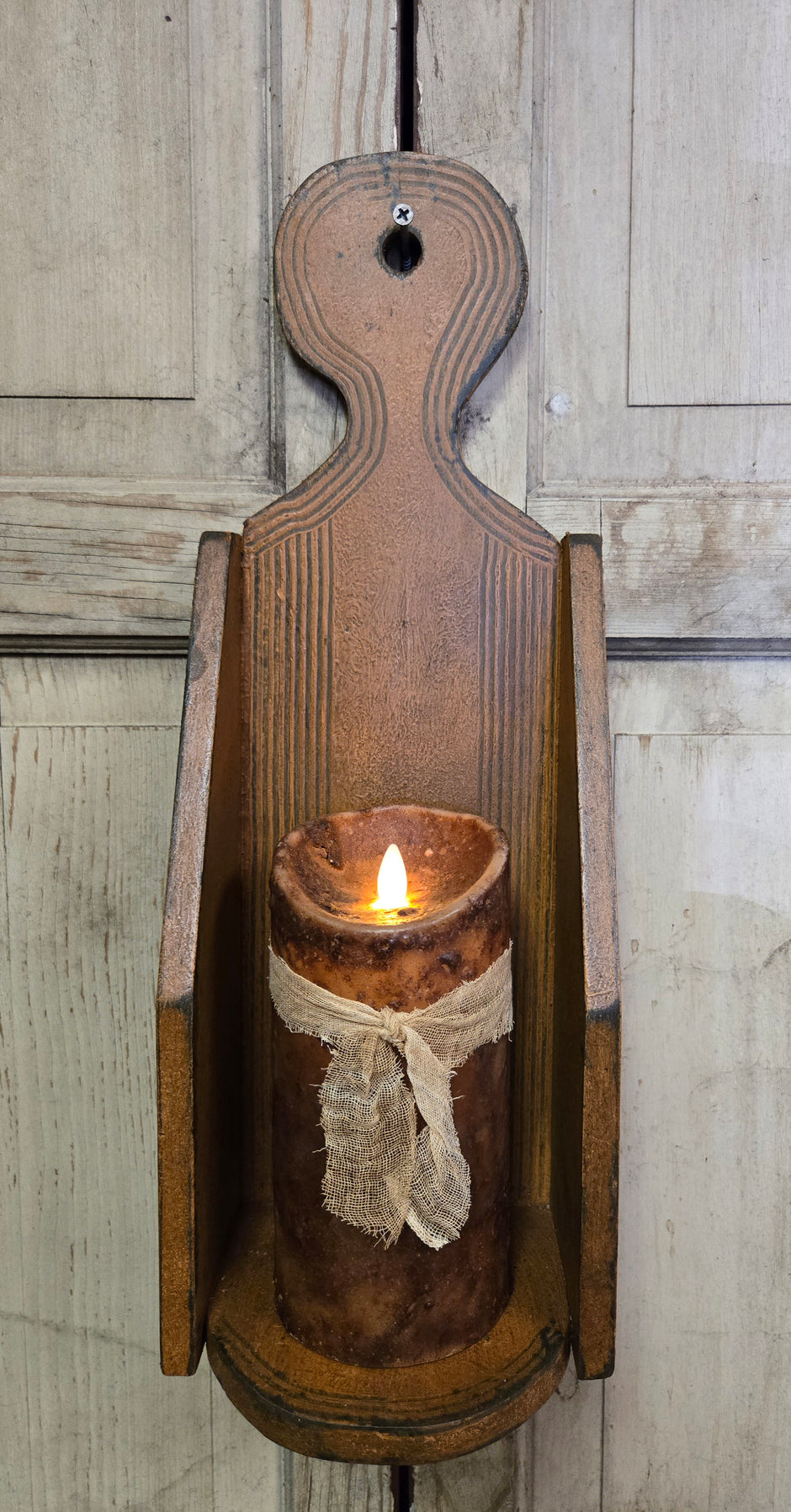 Primitive Tin and Wood Candle Sconces – The Tin Bin