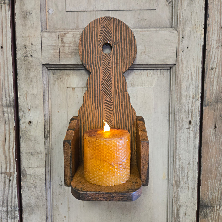 Primitive Tin and Wood Candle Sconces – The Tin Bin
